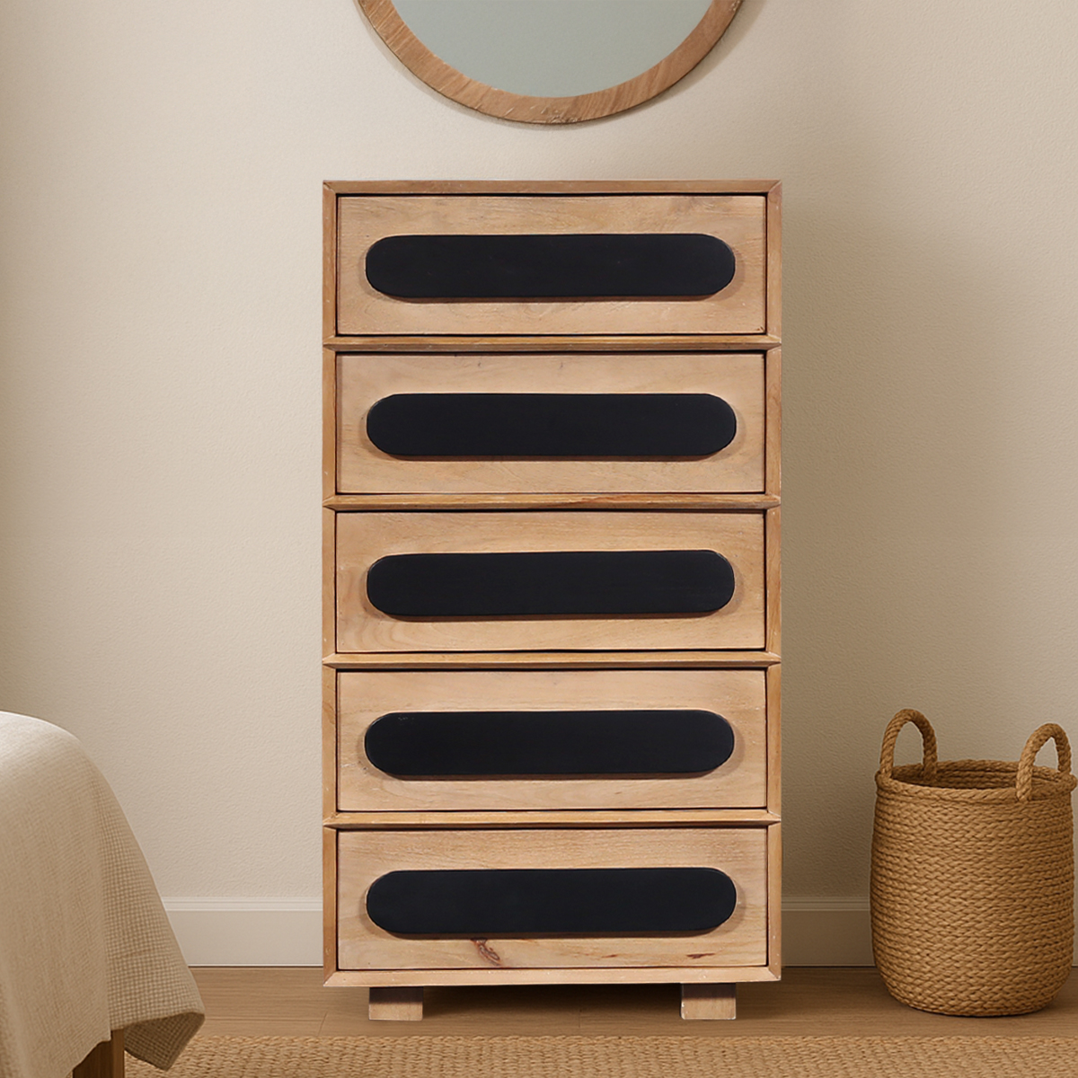 Streamside Solid Wood Tallboy 5 Drawer Chest Dresser